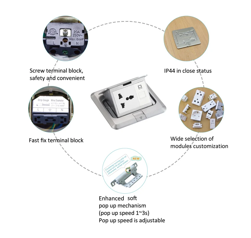 Ethernet-enabled Pop-up Floor Socket Box - Buy Floor Box Stainless ...