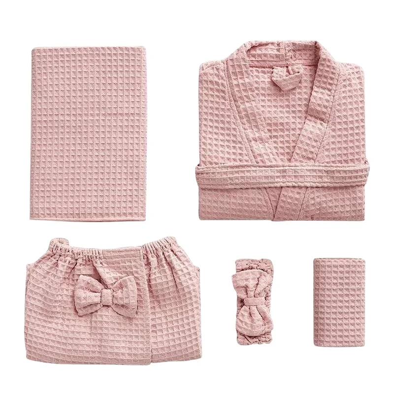 New Oem Waffle Robes Waffle Weave Bathrobe For Couples Spa Bathrobe ...