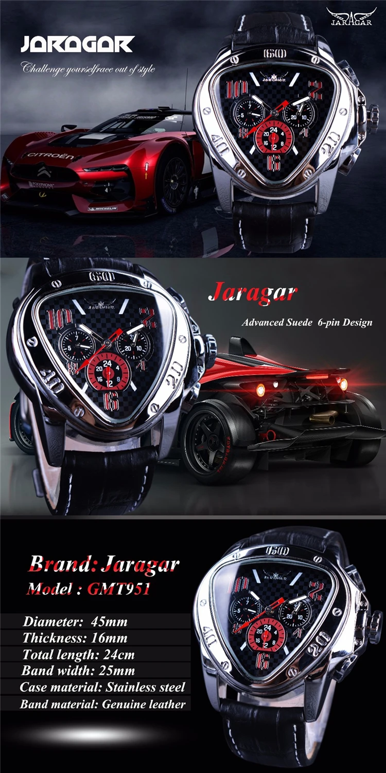 JARAGAR GMT951 Luxury Automatic Men's Mechanical Watch - Sport Racing ...