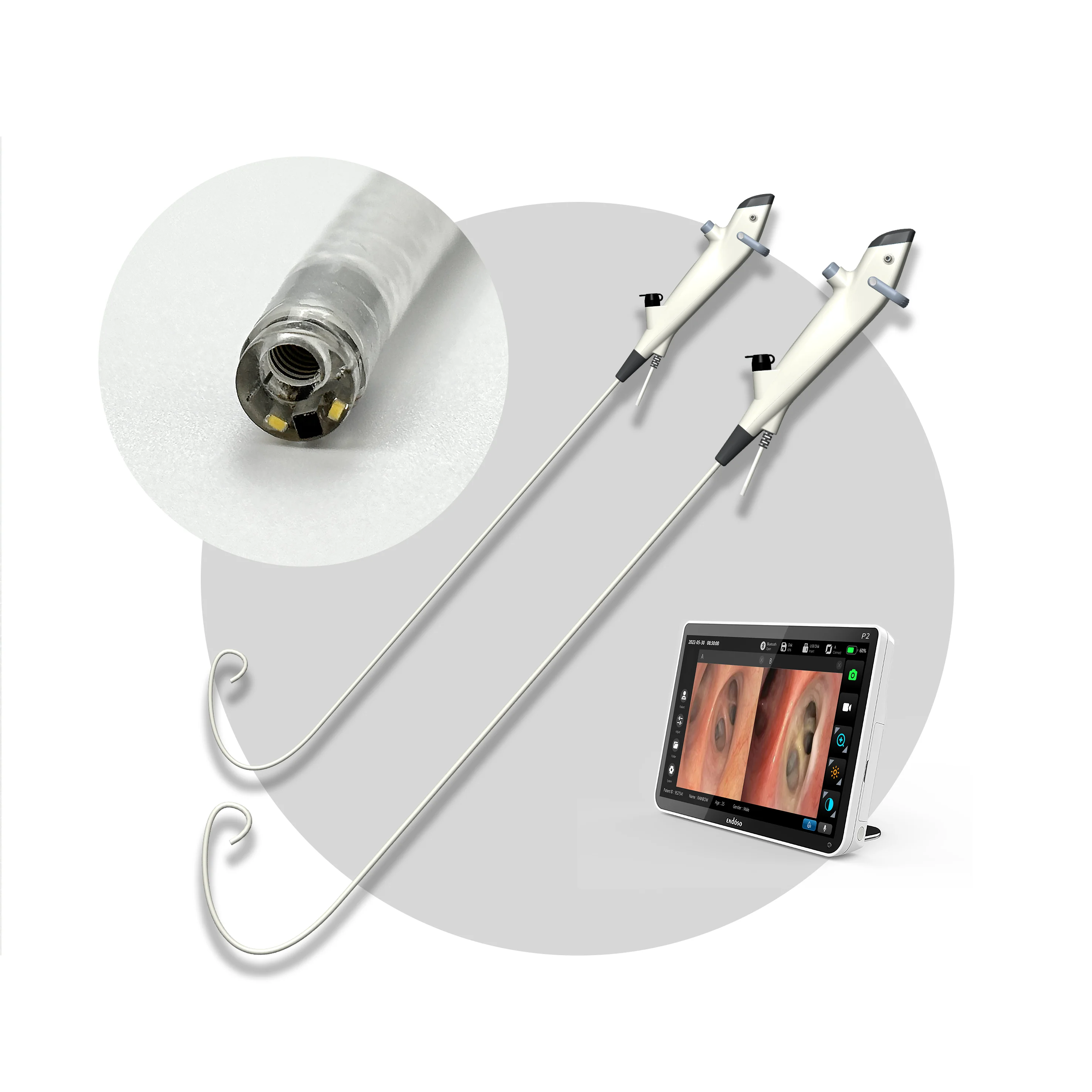 Endoso Portable Endoscope 2.8mm Diameter Usb Port Medical Flexible ...
