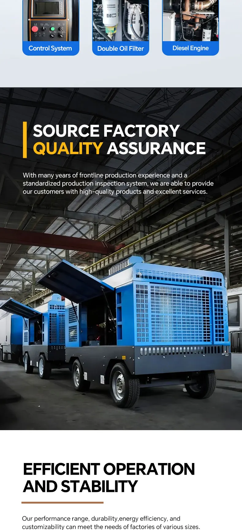 Mobile Diesel Engine Air Compressor 160CFM 12bar New Condition Portable ...