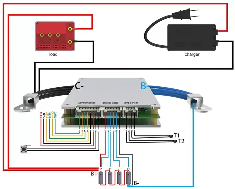 Ant Rs485 Bt Can Bus 7s 16s 40a 80a 120a 140a 300a 500a Lifepo4 Pcm ...