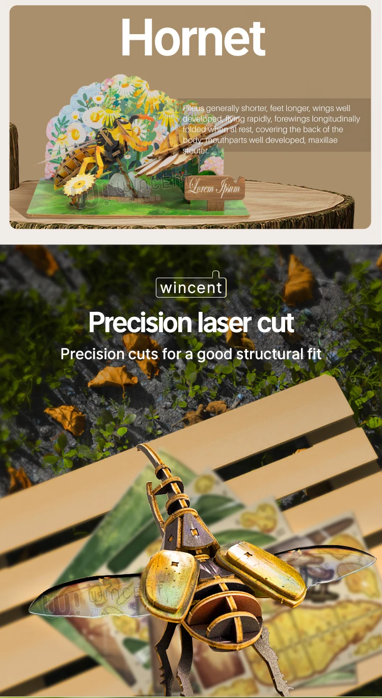 Optional Material Diy Handmade Jigsaw Puzzle Coloring Uv Printing Wasp ...