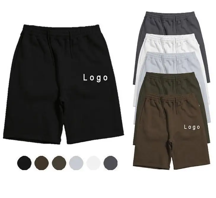 Drawstring Jogger Knitted Shorts Fleece Sweat Short Shorts Grey Men's ...