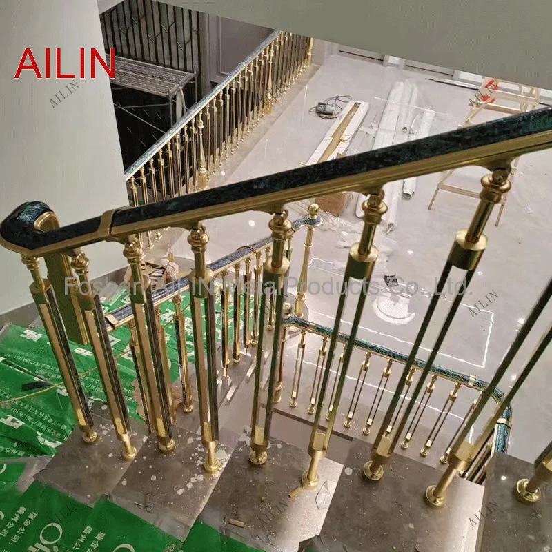 Shell Aluminum Staircase Column Villa Indoor Copper Aluminum Railings ...