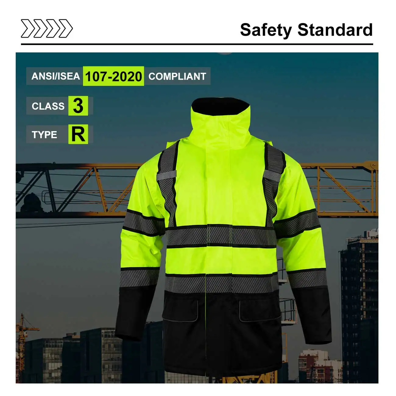 Ansi Class 3 High Visibility Winter Waterproof Safety Workwear ...