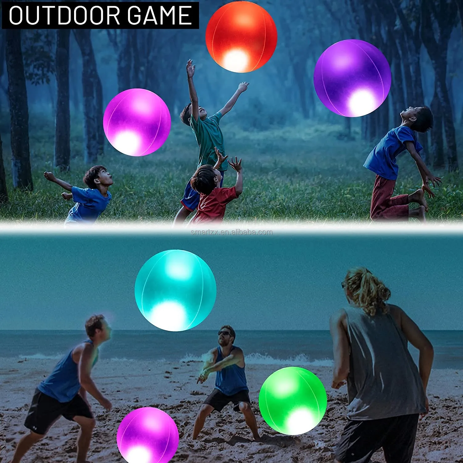 Hot Large Floating And Inflatable Ball Led Glow In The Dark Beach Ball ...