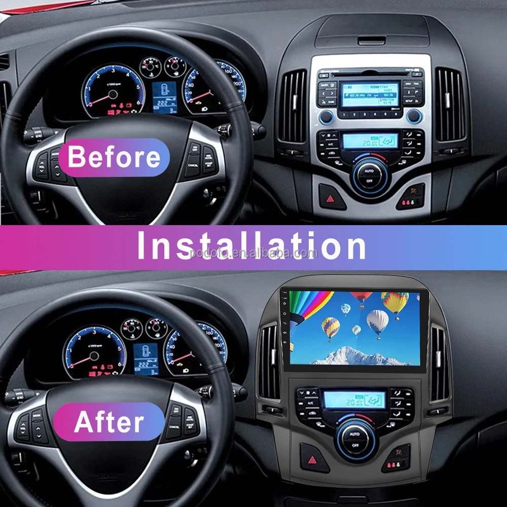 Podofo 9'' Car Radio Android 11 Carplay Android Auto Gps Rds Hifi With ...
