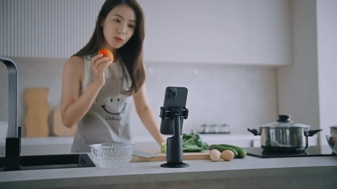 P01 360 Smart Ai Face Tracking Mobile Holder 1200mah Rechargeable Auto Following Mobile Gimbal ...