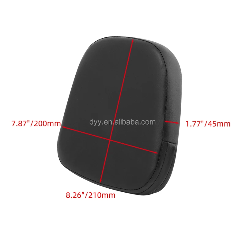 Universal Motorcycle Black Sissy Bar Backrest Pad Fit For Harley Custom ...