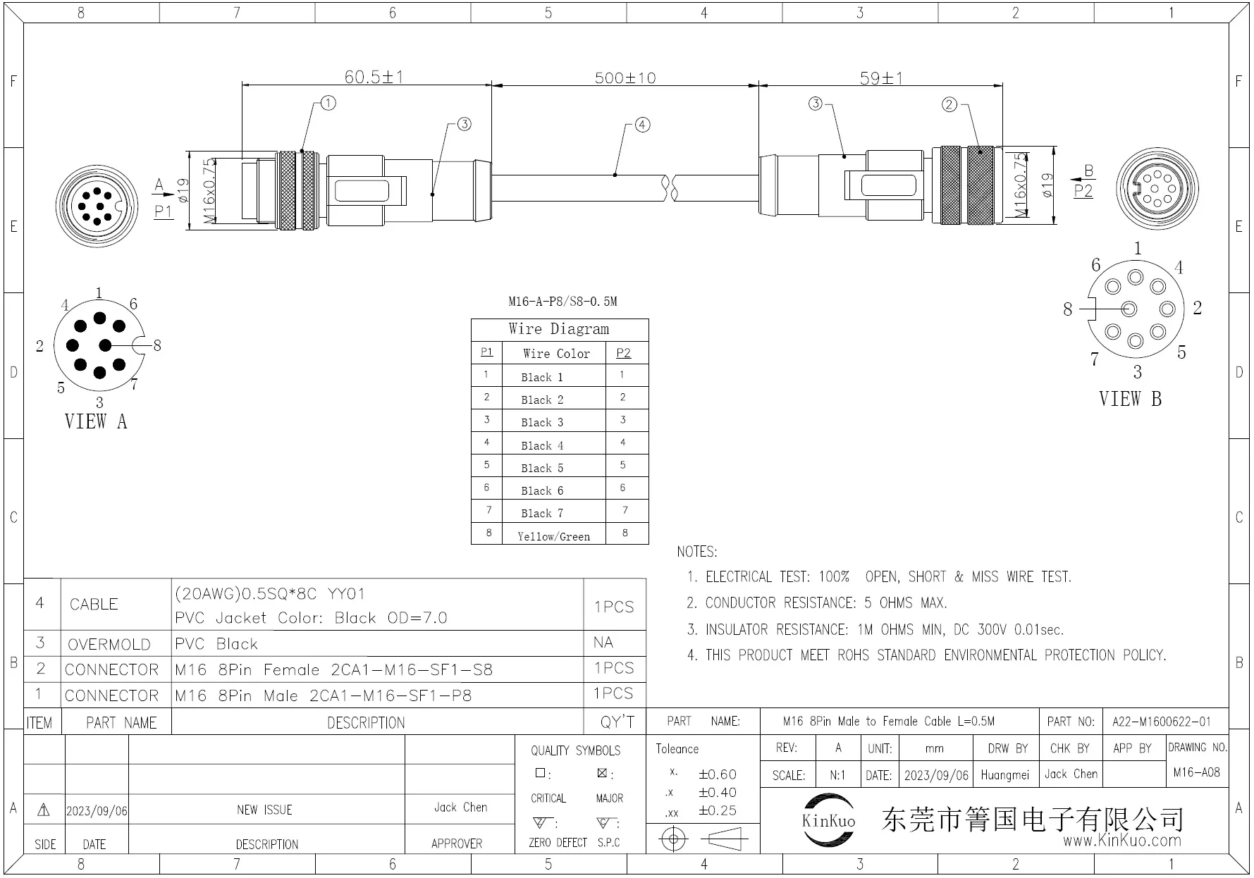 M16 Waterproof 8Pin Male Female Aviation Circular Connector IP65 IP67 ...