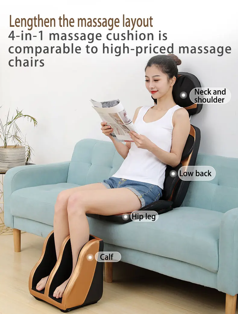 Electric Low Back And Neck Shiatsu Air Pressure Massager Cushion Butt ...