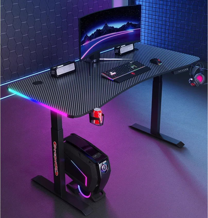 Height Adjustable Gaming Table For Pc Gaming Desk l-Shape Game Table ...