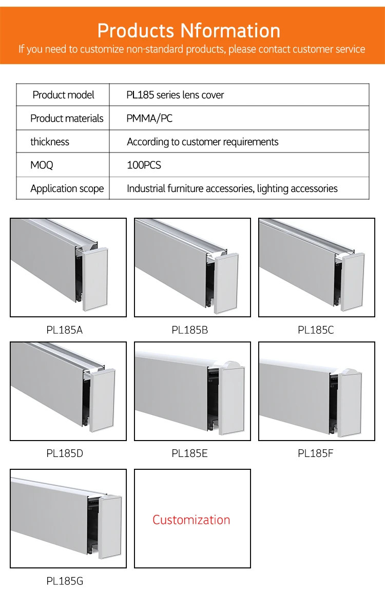 Plastic Extrusion Optical Linear Light Degree Lens PMMA