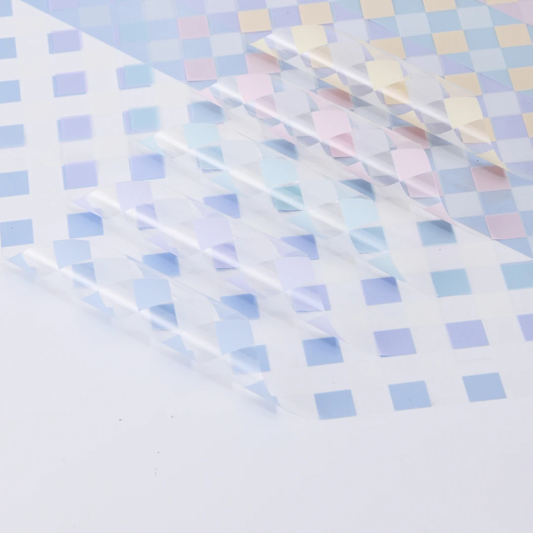 Calor Transparent Flower Wrapping Paper Creative Plaid Flower Wrapping ...