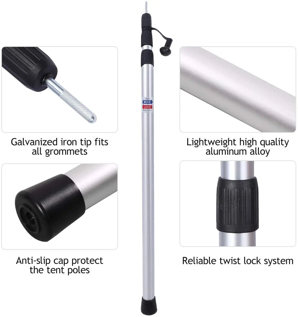 90 Degree Aluminum Bending Tent Pole for Camping Tents