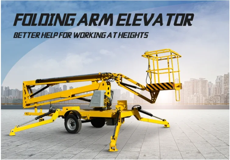 10~18m Towable Articulating Boom Lift Man Lift Engine Motor Hoist ...