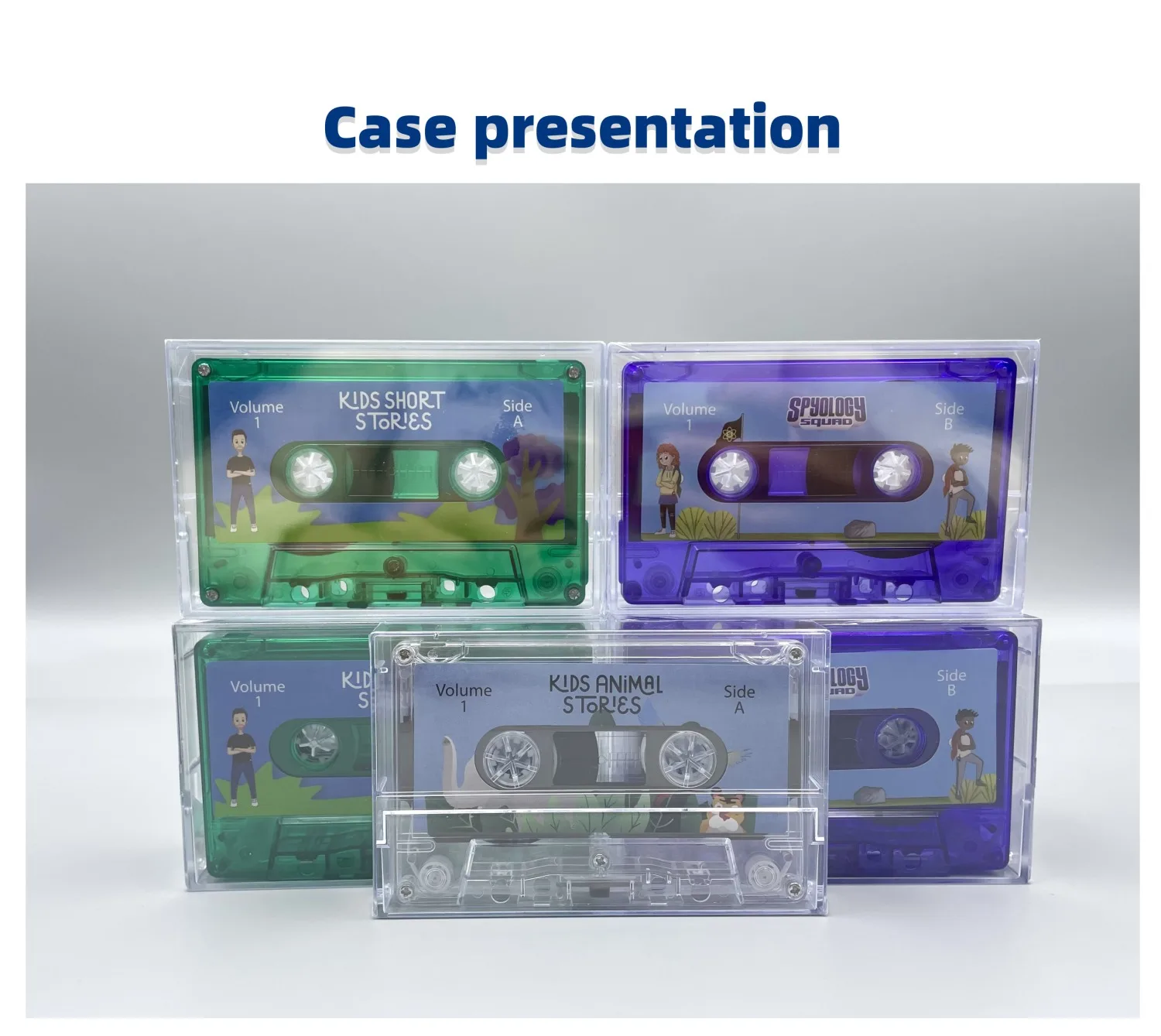 Custom Colored Blank Transparent Case for Cassette Tape Packaging