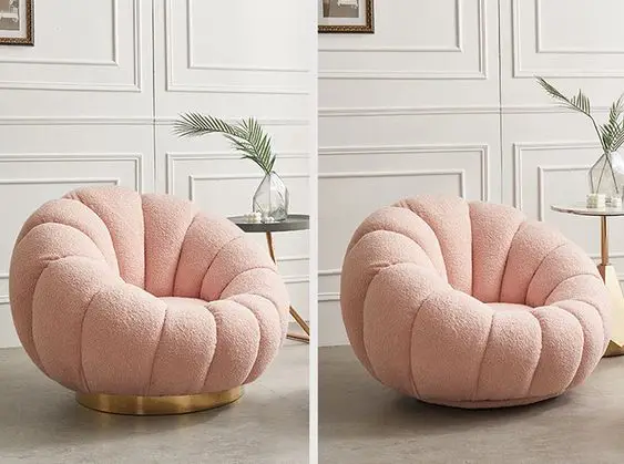 Nordic Teddy Living Room Chair Wool Fabric Luxury Single Seater Sofa ...