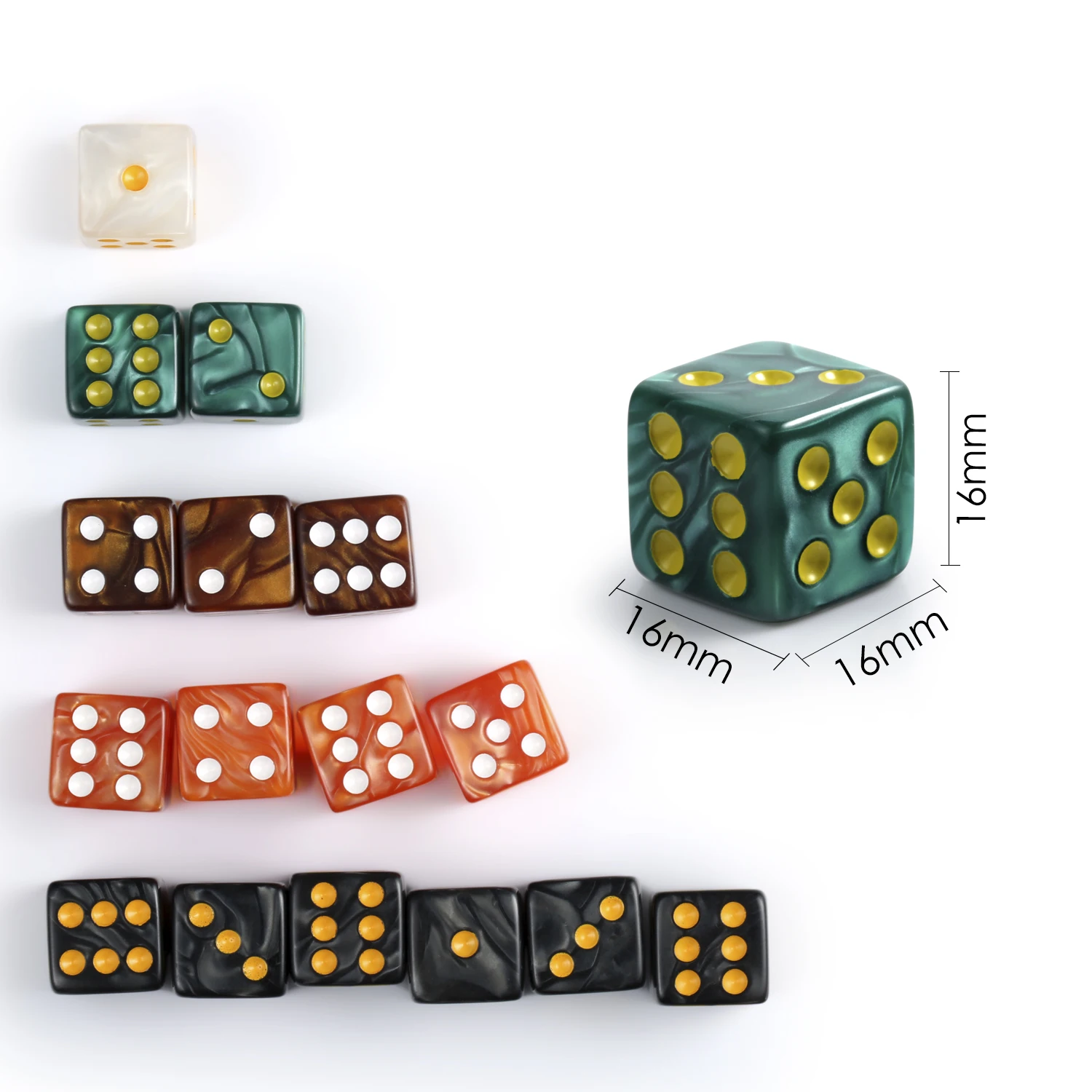Acrylic14mm 16mm Casino Dice Resin 6 Sided Dice Custom Dice Dot D6 For ...