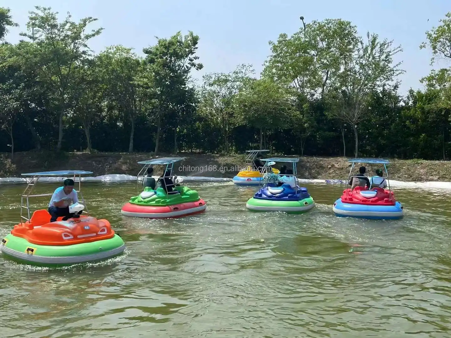 Amazing Motorized Adult and Kid Inflatable Electric Water Bumper Boat ...