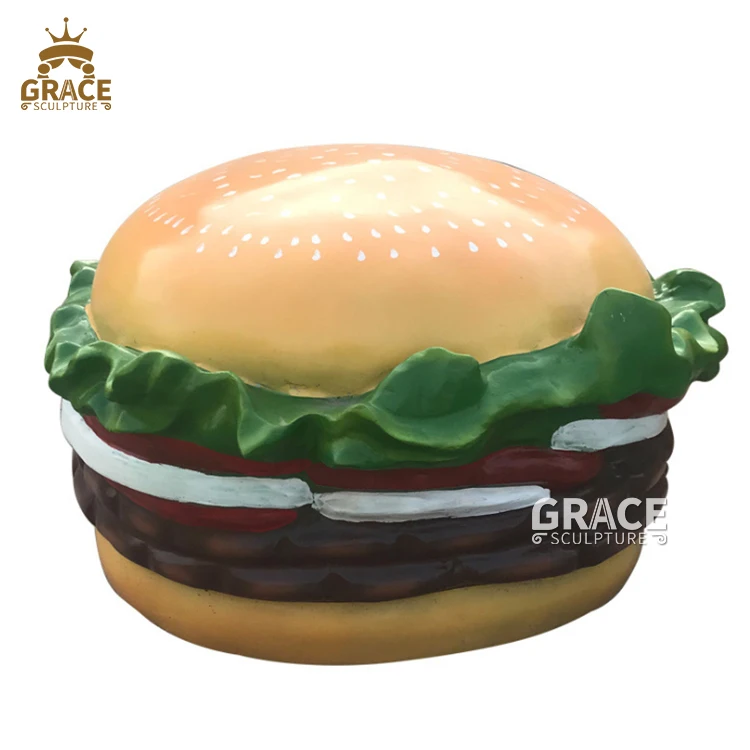 Large Restaurant Fiberglass Food Hamburger Sculpture Resin Burger ...