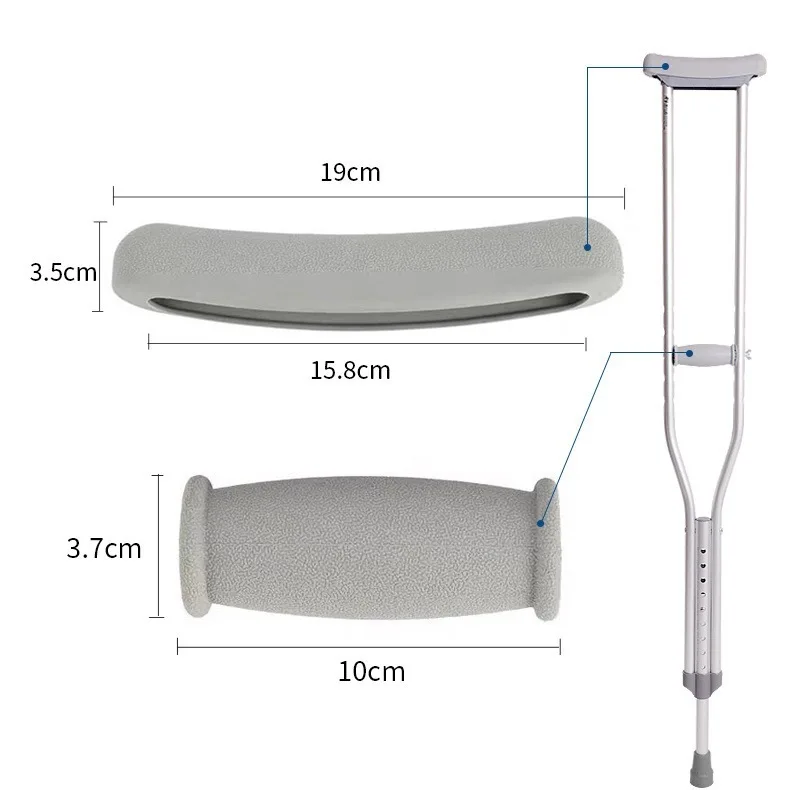Underarm Crutches Accessories Double Armpit Drag Grip Non-Slip Rubber ...
