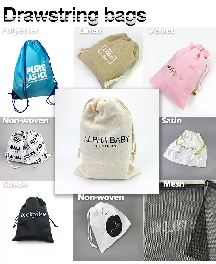 Factory Nylon Draw Sting Bags Custom Logo Polyester Drawstring Backpack ...