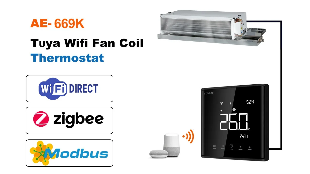 Tuya Smart Modulating Valve 0-10v Output Fan Coil Unit Thermostat Works With Alexa Google - Buy ...