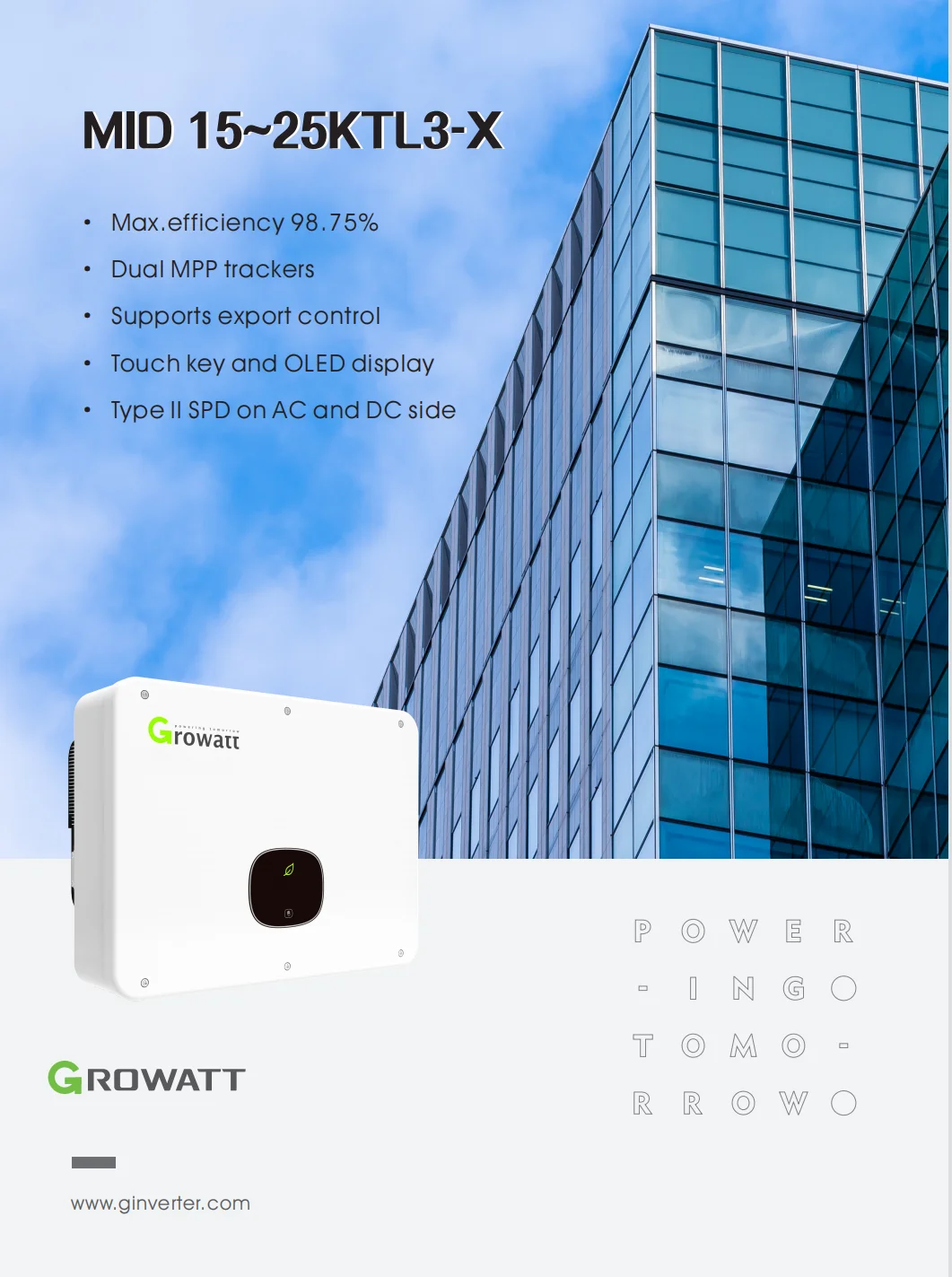 Growatt High Quality 15kw 20kw 25kw Mid 20ktl3-x 20kw Inverter Triple ...