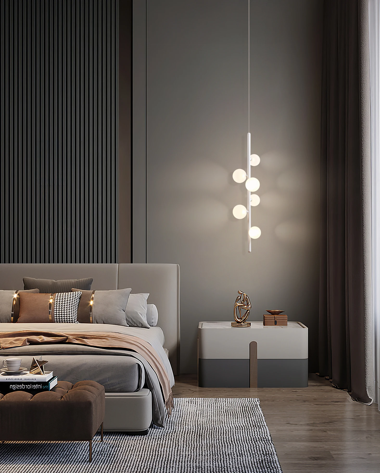 6 Balls Pendant Light (steel Rod+acrylic Ball ) For Living Room Bedside ...