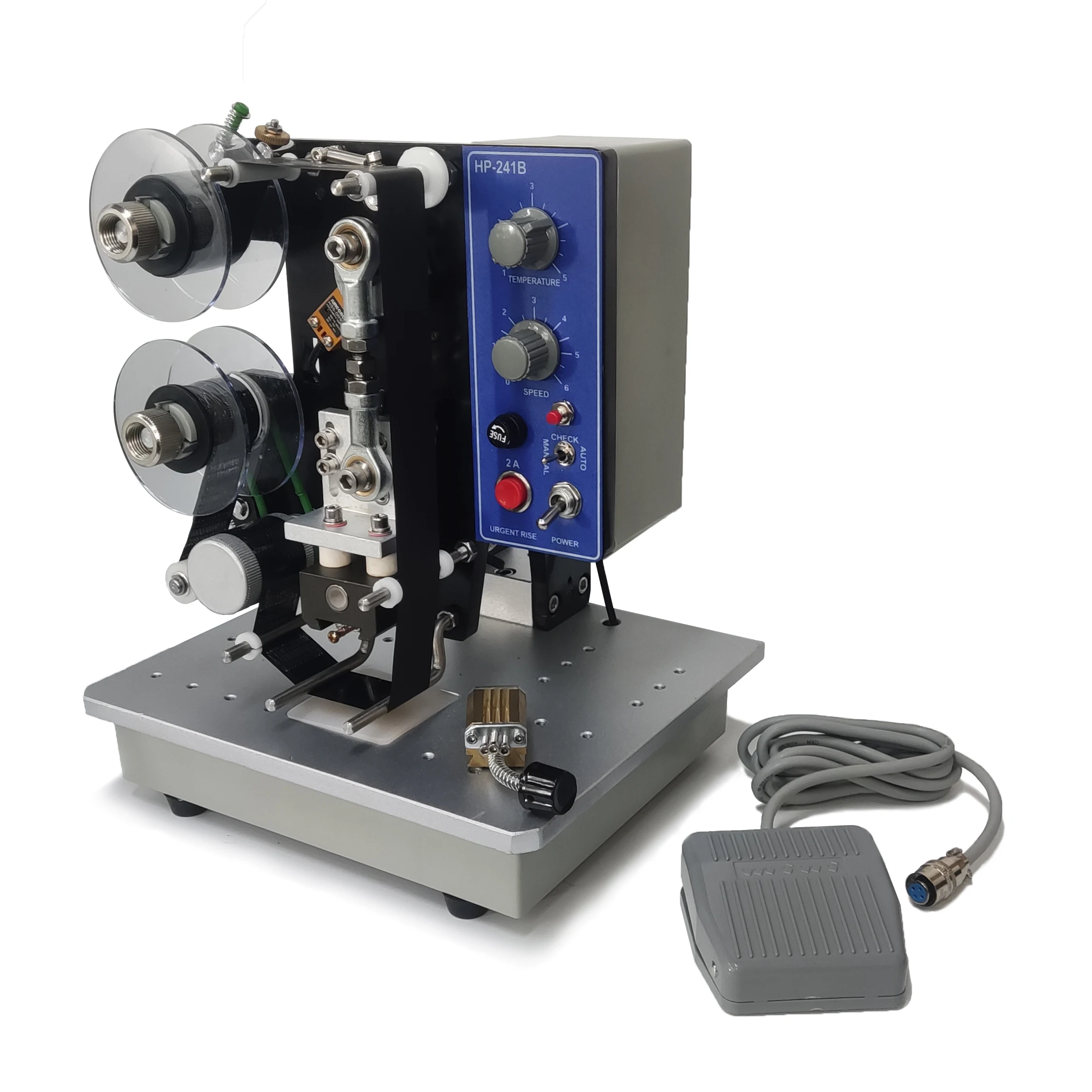 HP-241B Manual Date Coding Machine Foot Operated Hot Stamping Ribbon ...