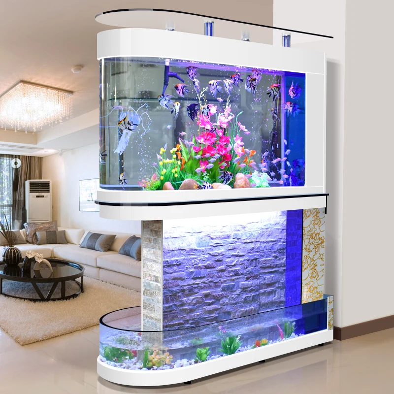 Water Curtain Wall Bullet Fish Tank - Creative & Sustainable