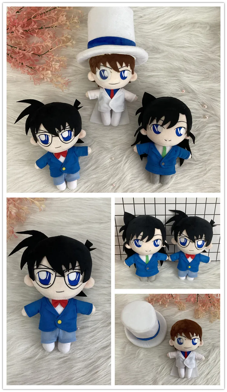 20cm Detective Conan Anime Mouri Ran Conan Edogawa Kaitou Kiddo Plushie ...