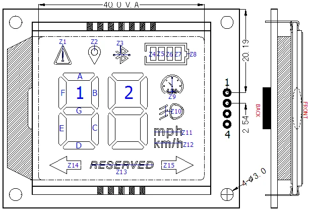 Custom Size Tn Va Vatn Black On White Digital E-bike Motorcycle Lcd ...