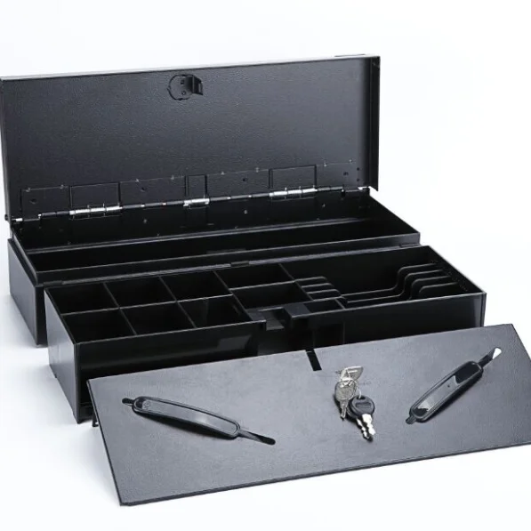 metal housing flip top cashier box RJ12 lockable cover cash drawer 6 ...