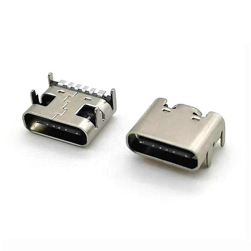 Type-c Female Chassis 6pin Connector Pins Smd Usb Female 3.1 Interface ...