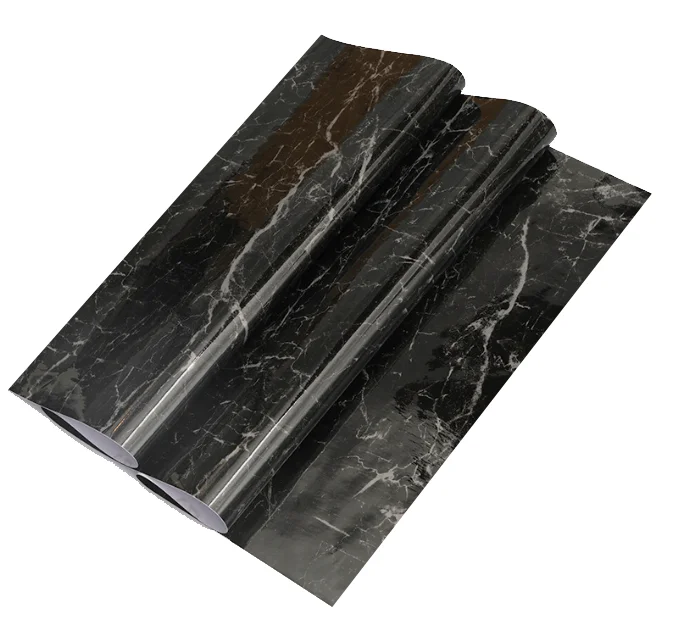 Waterproof Black PVC Stone Marble Sheet Rolls Self-adhesive Marble ...