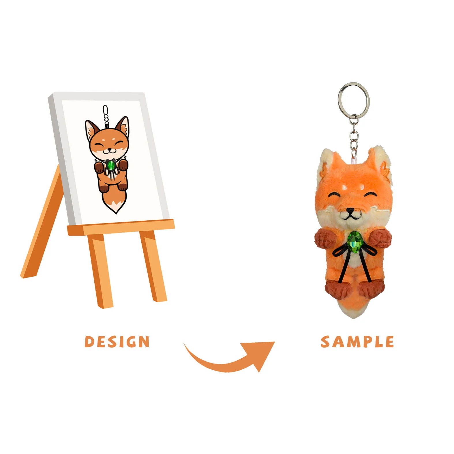 Holiday Gift Fluffy Fox Cute Animal Key Ring Holder Bag Charm Pendant ...