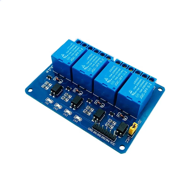 4 Channel 5v 12v 24v Relay Module With Optocoupler Low Level Trigger ...