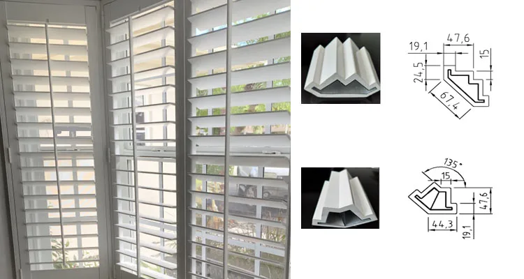 Solid PVC Plantation Shutter Slats Louvre for California Plantation ...