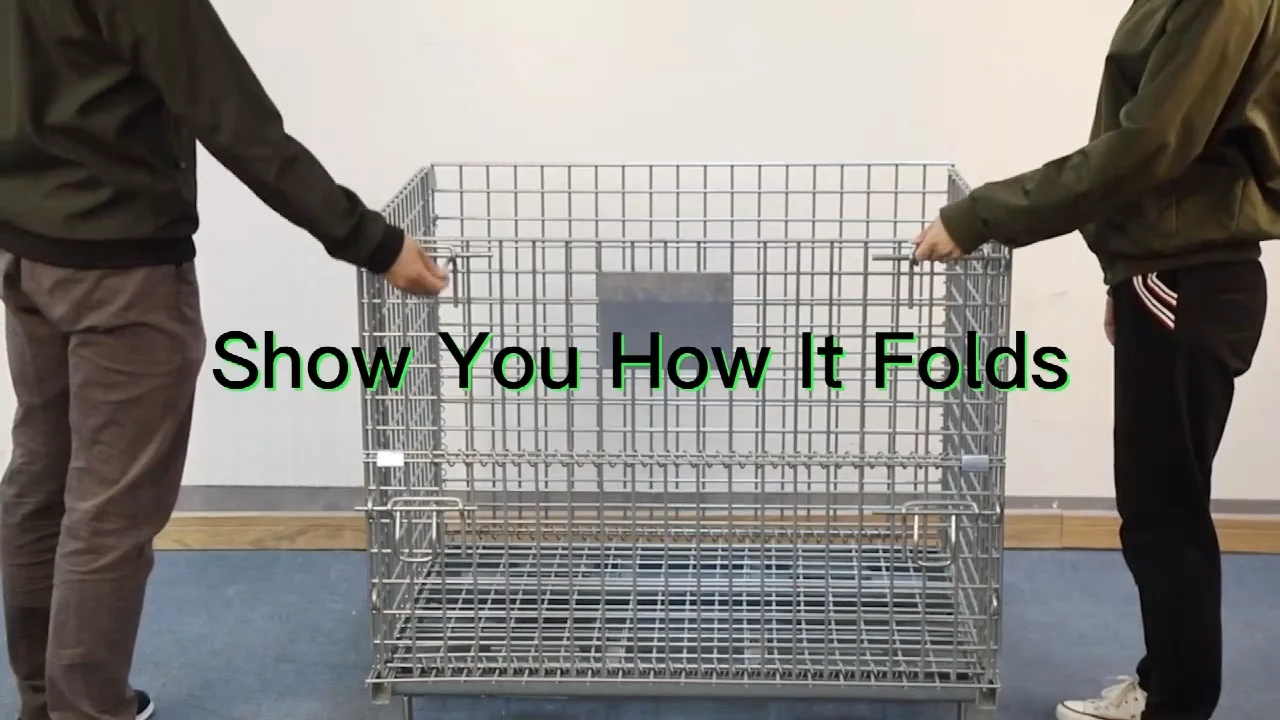 Galvanized Heavy Duty Storage Industrial Mesh Steel Wire Crate - Buy ...