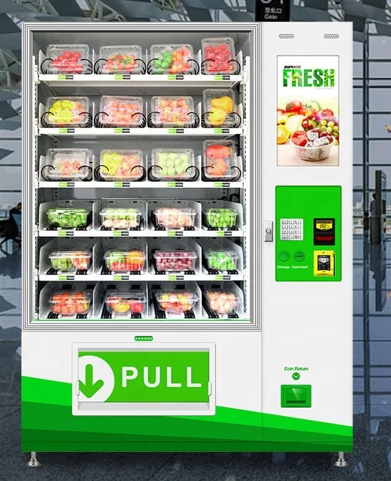 Fresh Food Ready Meal Vending Machine With Elevator For Glass Bottle ...