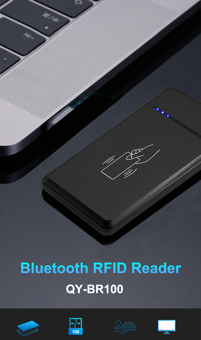 Portable Bluetooth Rfid Reader 13.56mhz Nfc Reader Wireless Desktop ...