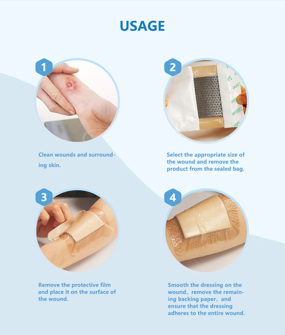 Alibaba.com: BLUENJOY Antibacterial Ag Silicone Foam Dressing Adhesive ...