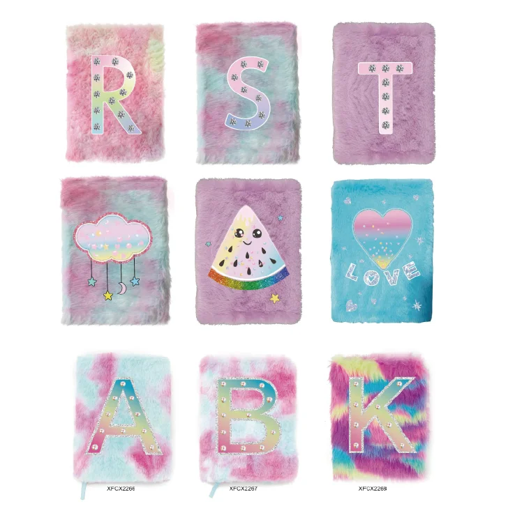 Promotional Kawaii Kids Gift Cute Fluffy Animal Cover Furry Diary pink ...