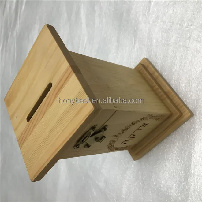 Custom Unfinished Wooden Savings Bank - Vintage Style