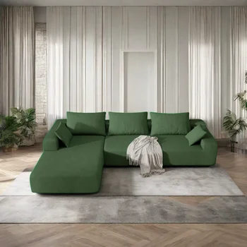 Hot Selling Modern L-shaped Sectional White Sky Modular Compressed Sofa ...