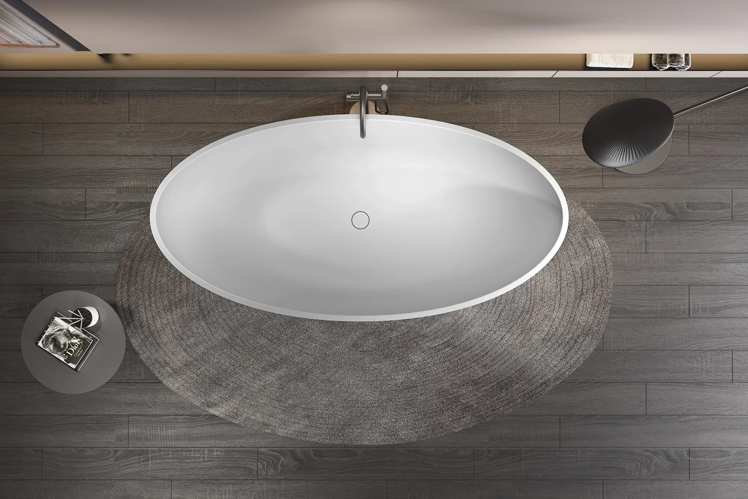 Modern Freestanding Matt White Solid Surface Bath Tub Artificial Stone ...