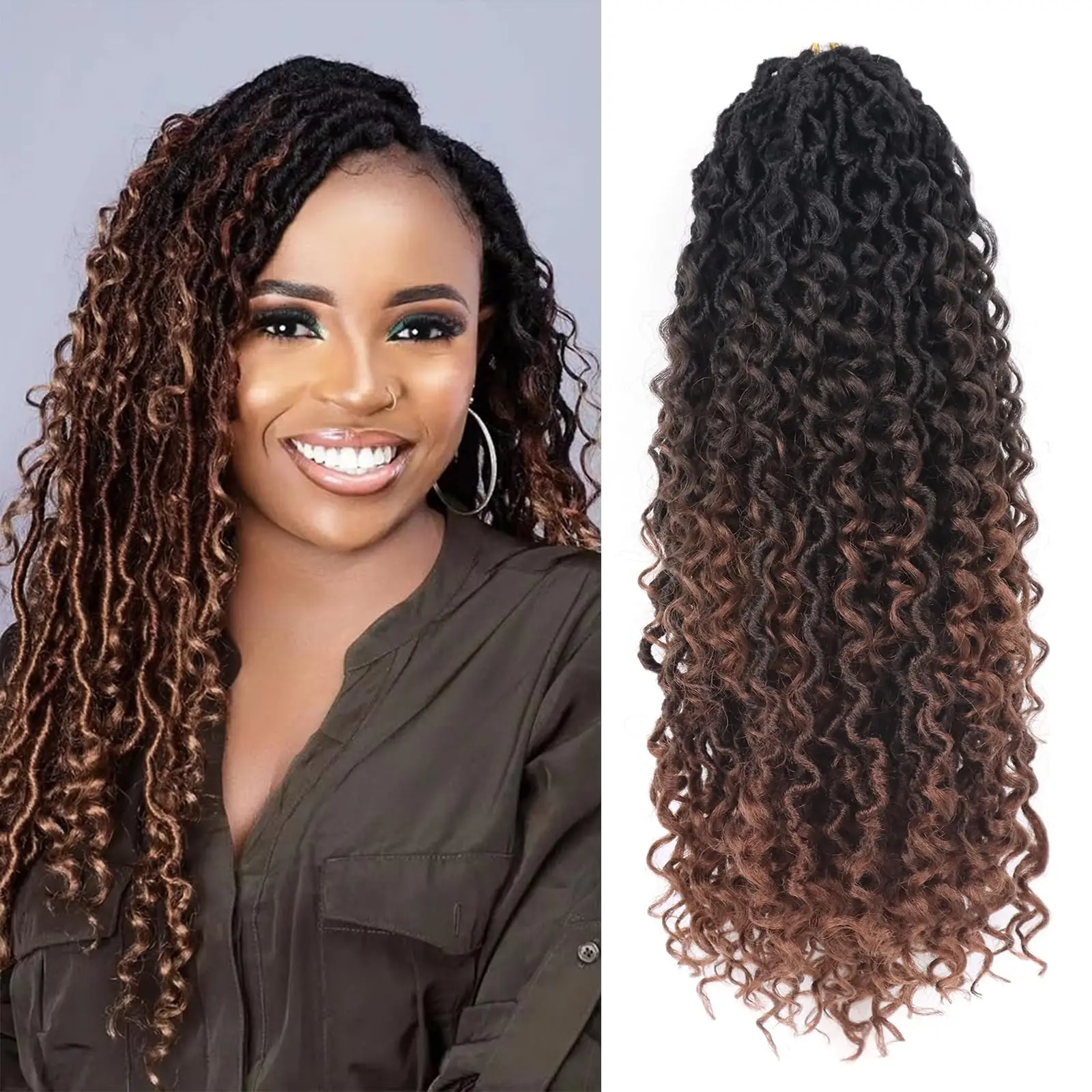 River Locs Synthetic Bohemian Goddess Curly Faux Locs Crochet Braids ...